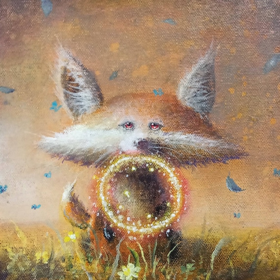 Fox Print Pop Surrealism Animal Art Woodland Creatures - Etsy