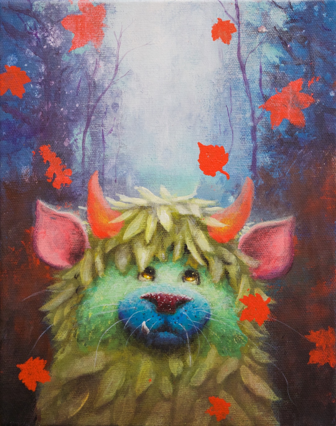 Cute Art Print - Woodland Creature - Nature Art - Whimsical - Colorful ...