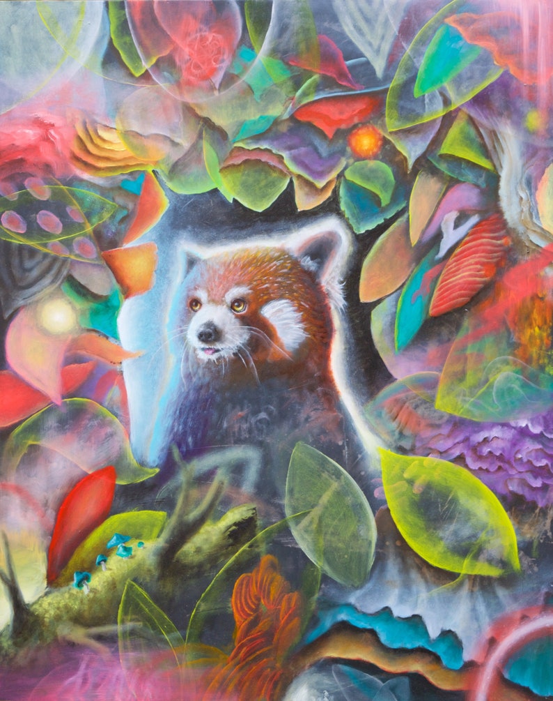 Red Panda Print Pandas Abstract Art Oil Painting Bear - Etsy Australia