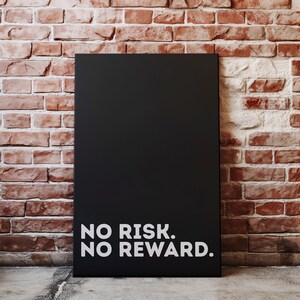 No Risk No Reward Wall Art | Success Motivational Poster | Present for ...
