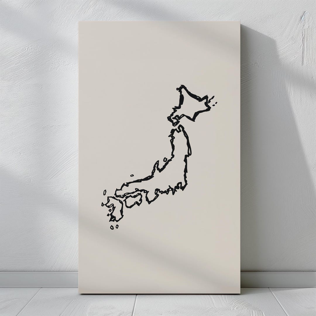 Japan Map Wall Art | Japan Map Poster | Japanese Home Decor | Japanese ...