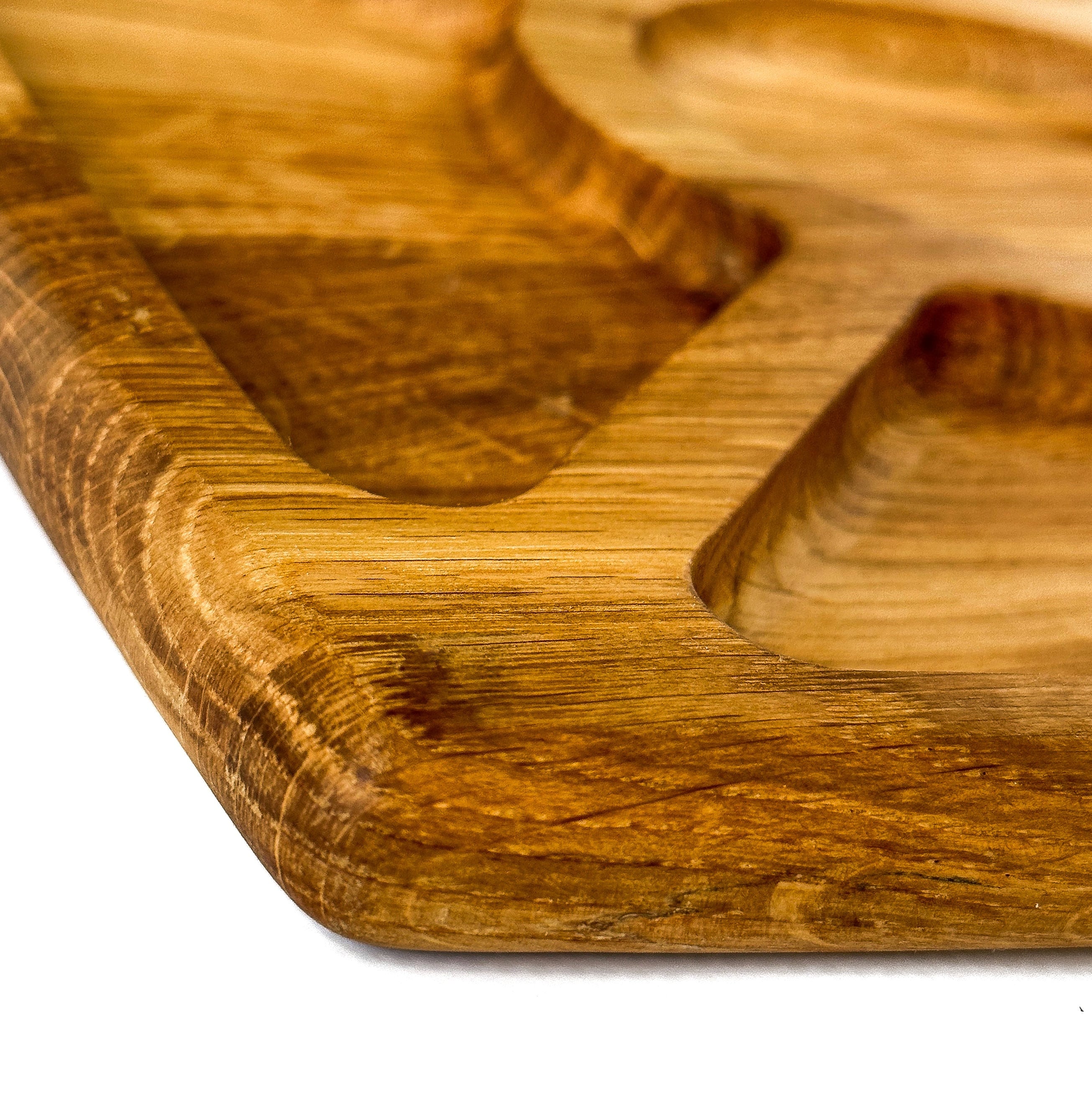 Handmade Wooden Serving Tray - Solid Oak, 28x28 Cm (11x11 In), Food ...