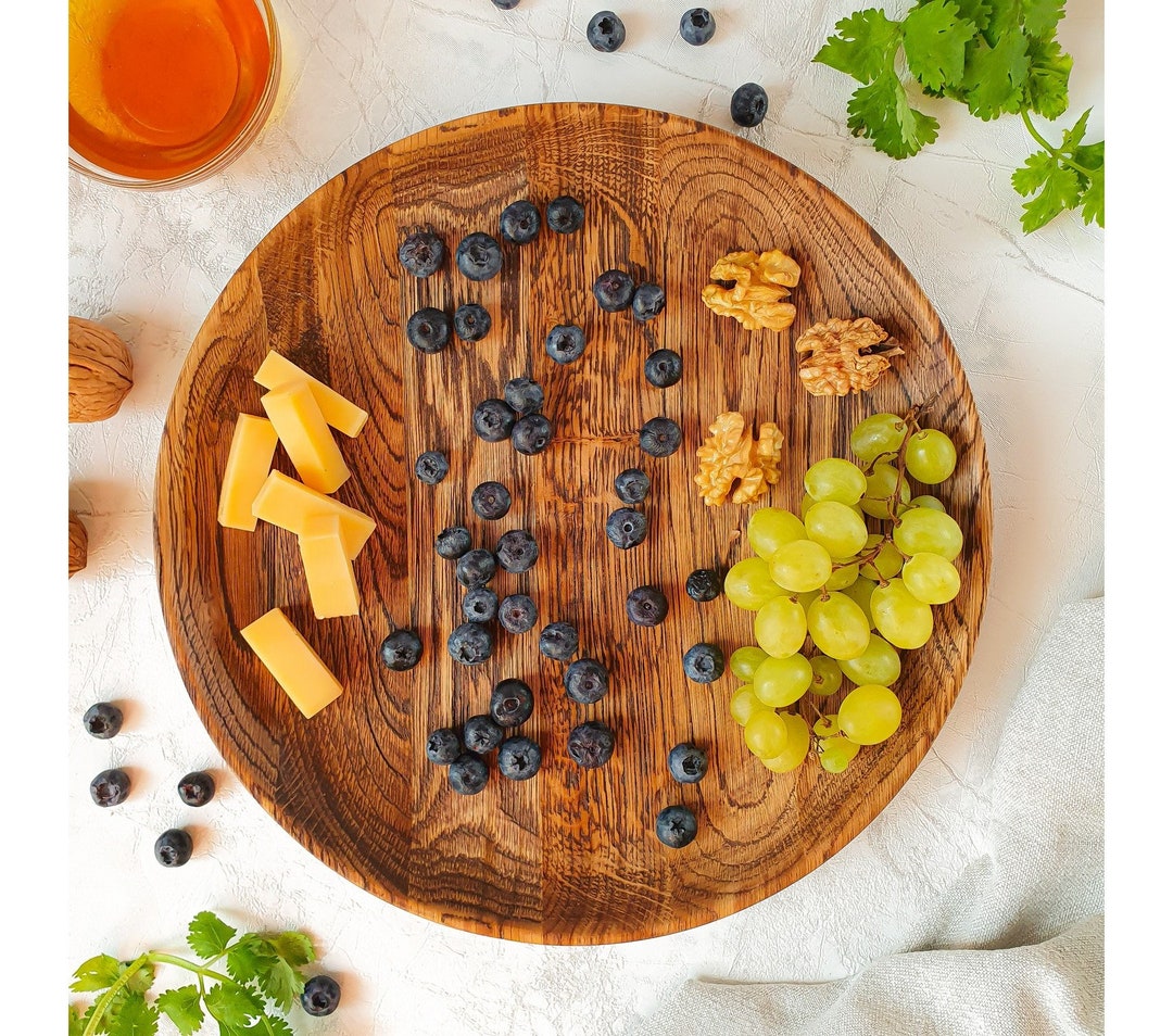 Rustic Wooden Plate - Oak or Ash, 2 Size Options, Handcrafted ...