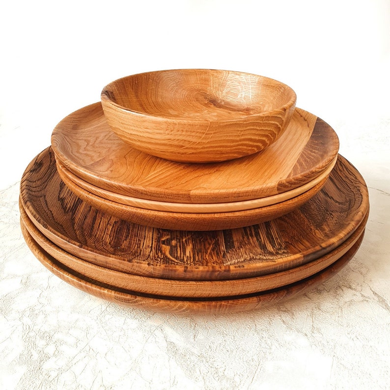 Wooden Plate, Wooden Tableware, Natural Wood Plate, Rustic Plate, Wood ...