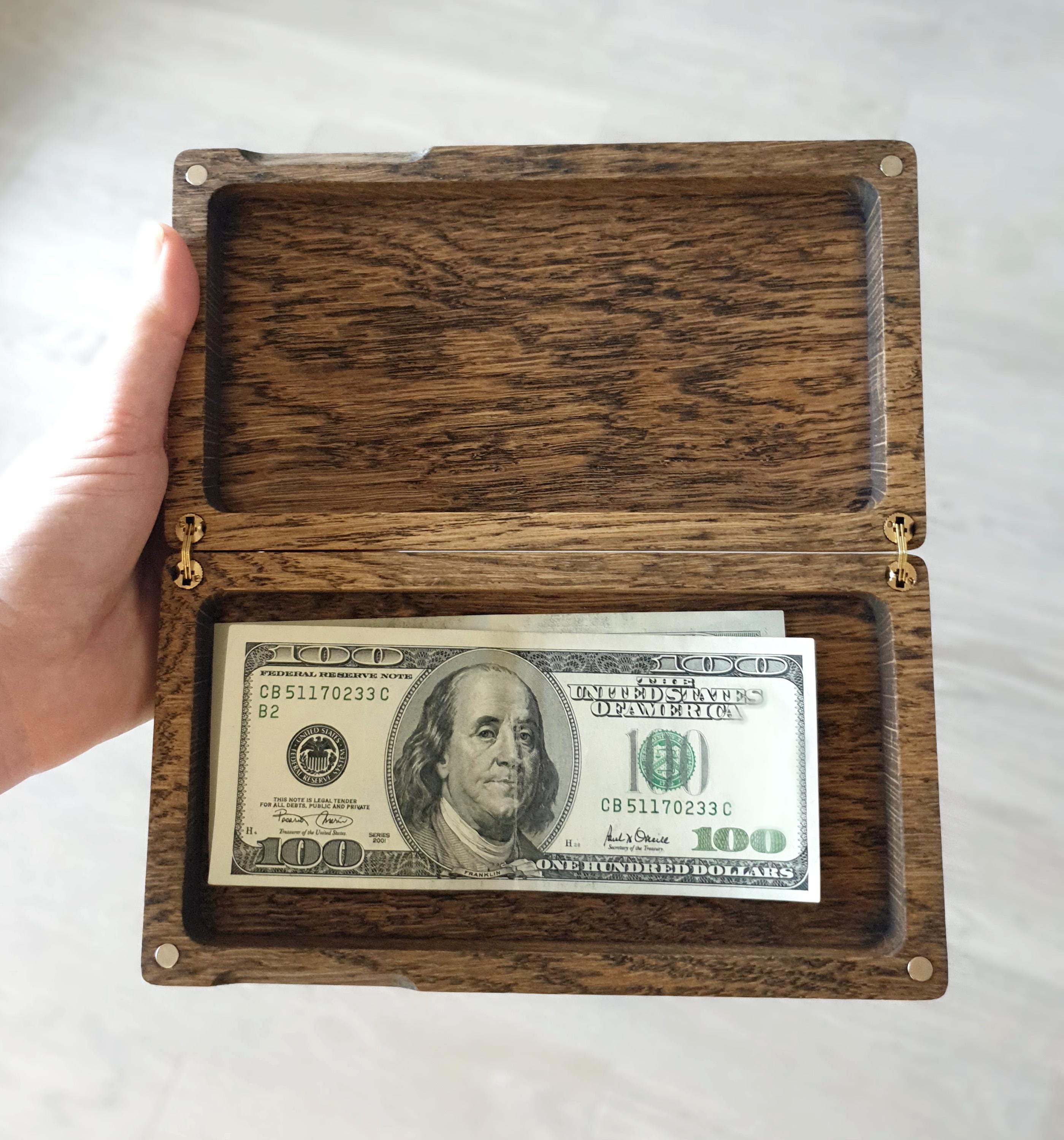 Personalized Wooden Money Gift Box, Wedding Cash Box Engraved Money ...