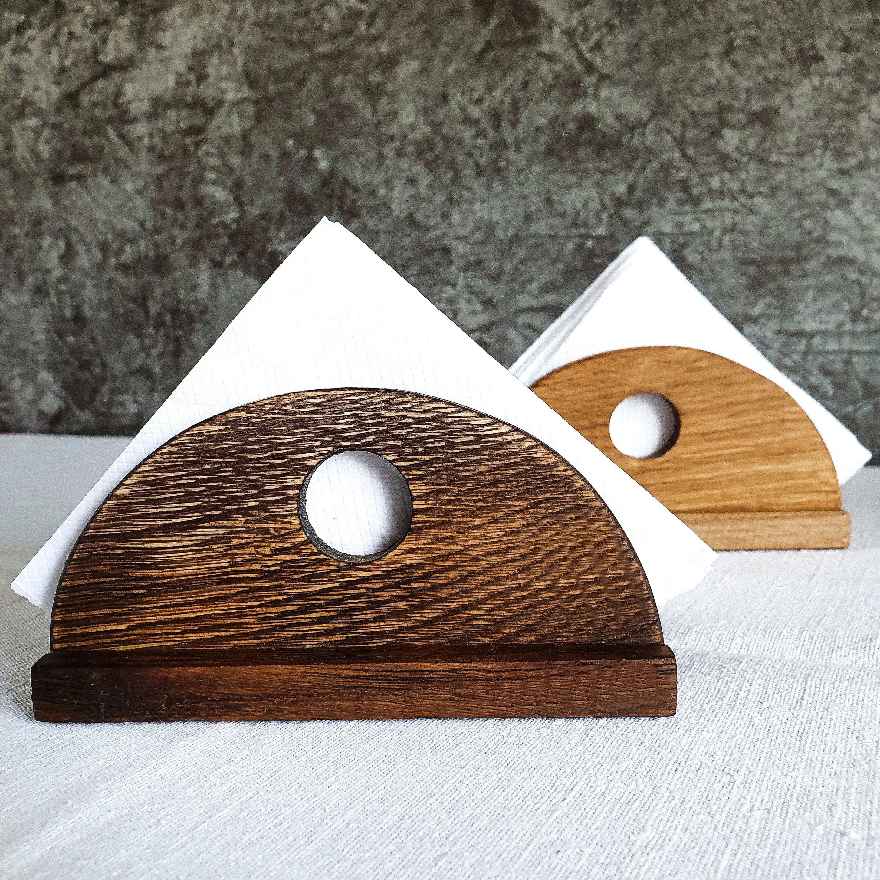 Cocktail Size Wooden Napkin Holder for Table | Oak Wood, Perfect for ...