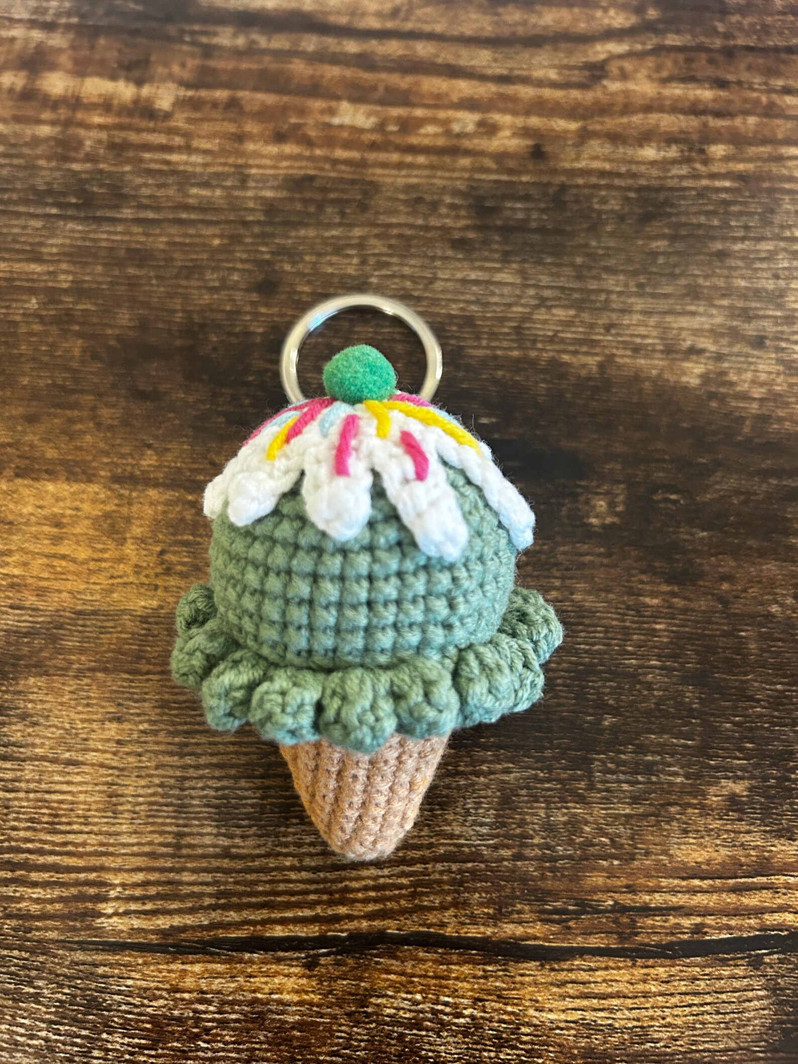 Ice Cream Cone Keychain - Etsy