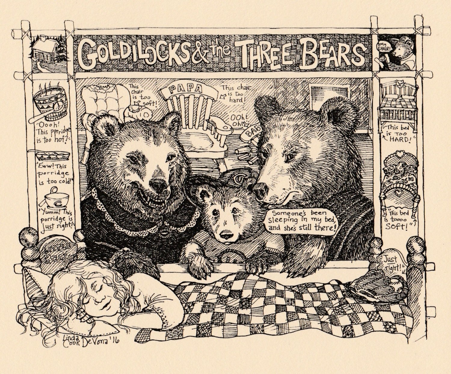 How To Draw The Three Bears And Goldilocks