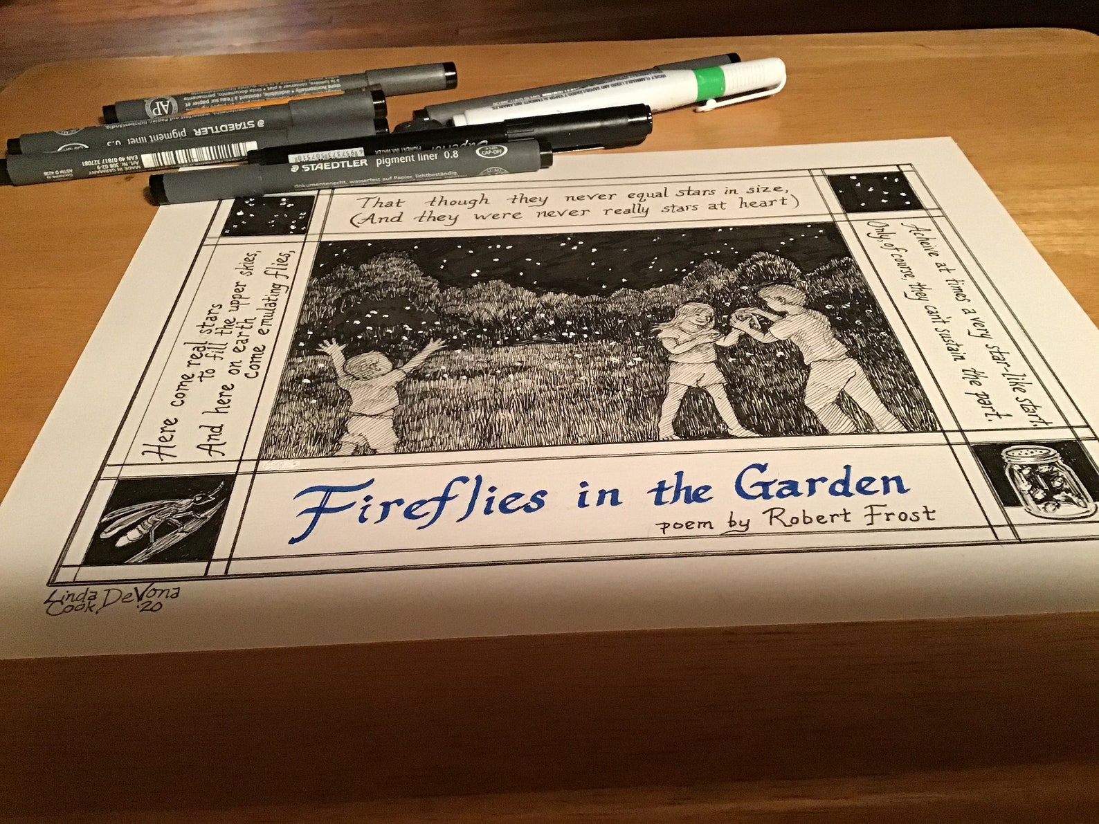 Robert Frost Poetry Cards Fireflies in the Garden 6pack of | Etsy