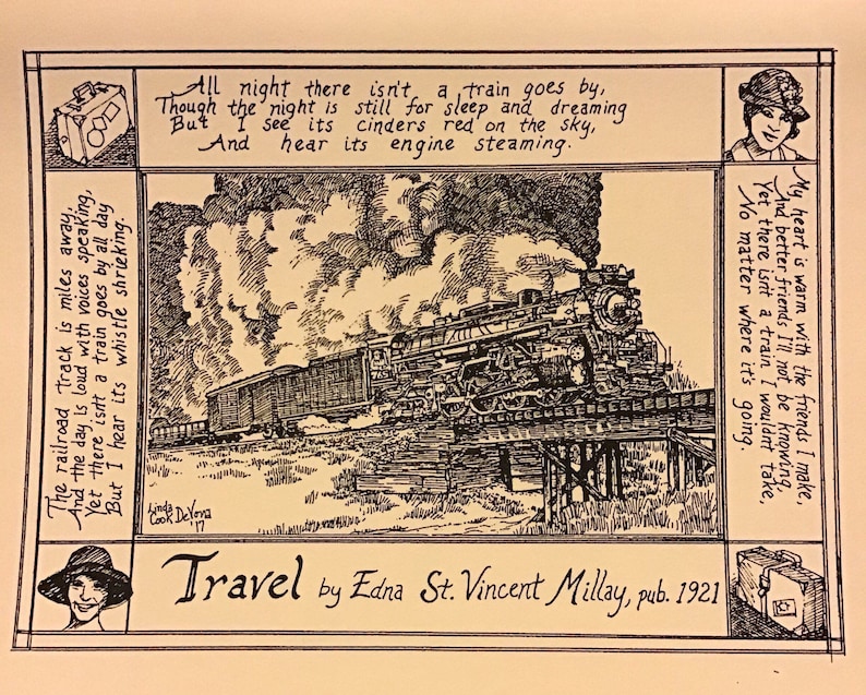 Edna St Vincent Millay Poem TRAVEL 6-pack of Ivory Notecards | Etsy