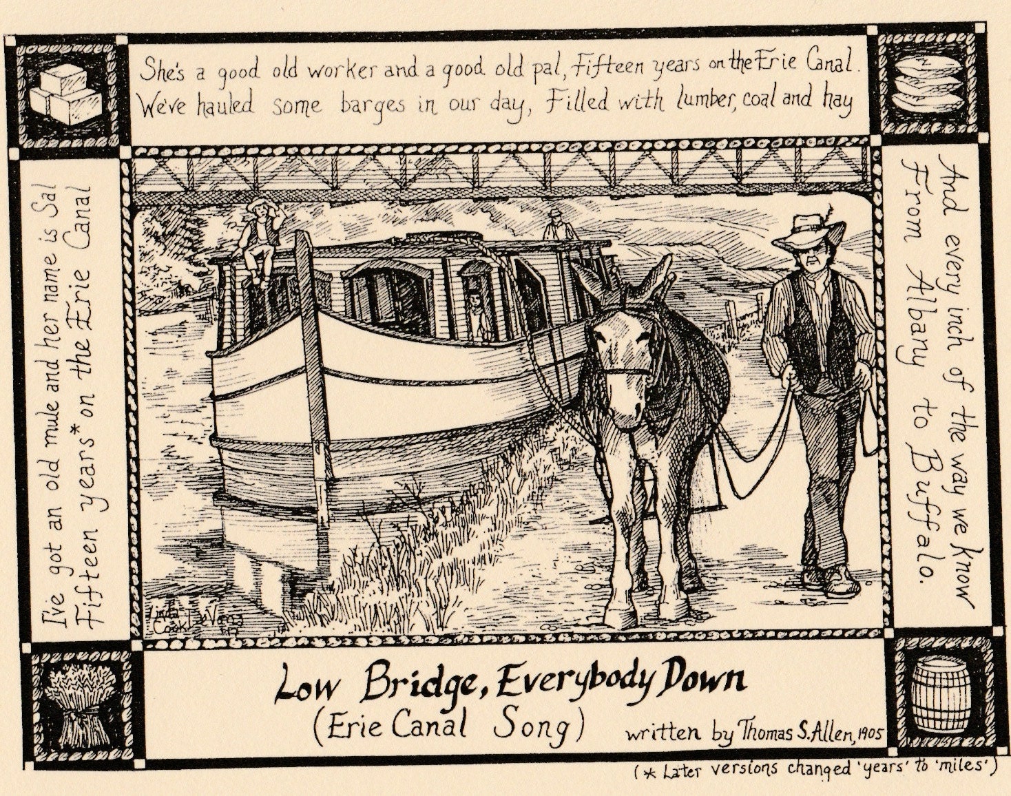 Low Bridge Everybody DownErie Canal Song:6-pack of blank | Etsy