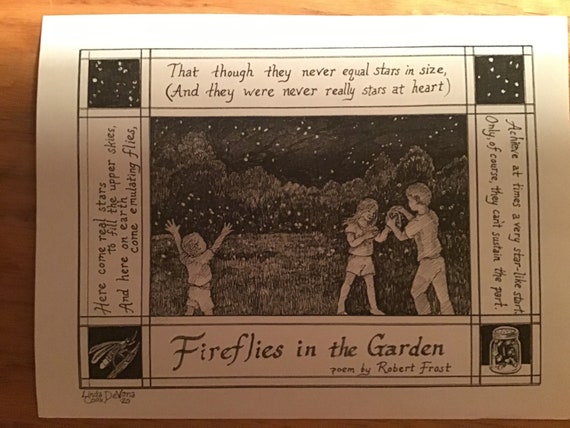 Robert Frost poetry cards Fireflies in the Garden 6pack of | Etsy