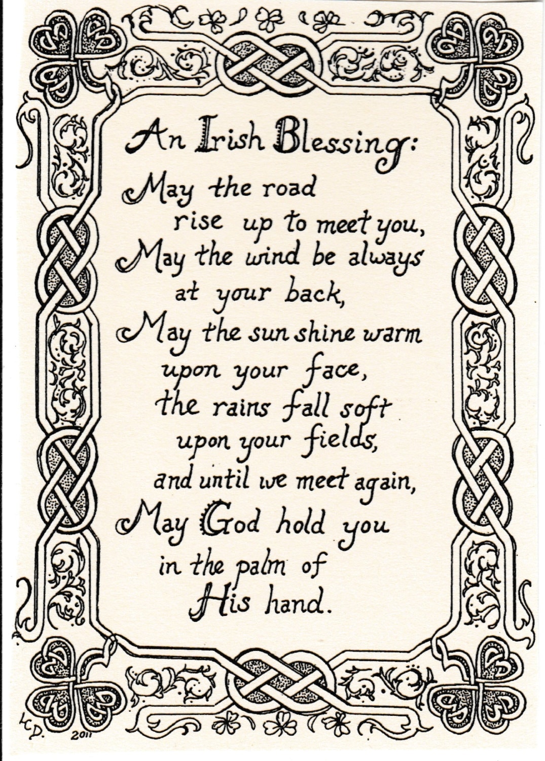 An Irish Blessing wiith illustrated border: 6-pack of blank | Etsy