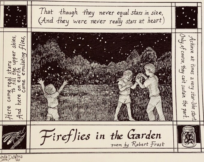Robert Frost Poetry Cards- Fireflies in the Garden- 6pack of Ivory ...