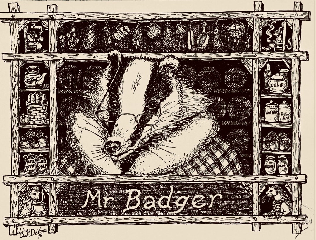 Mr Badger From Wind in the Willows Set of 6 Ivory Notecards With ...
