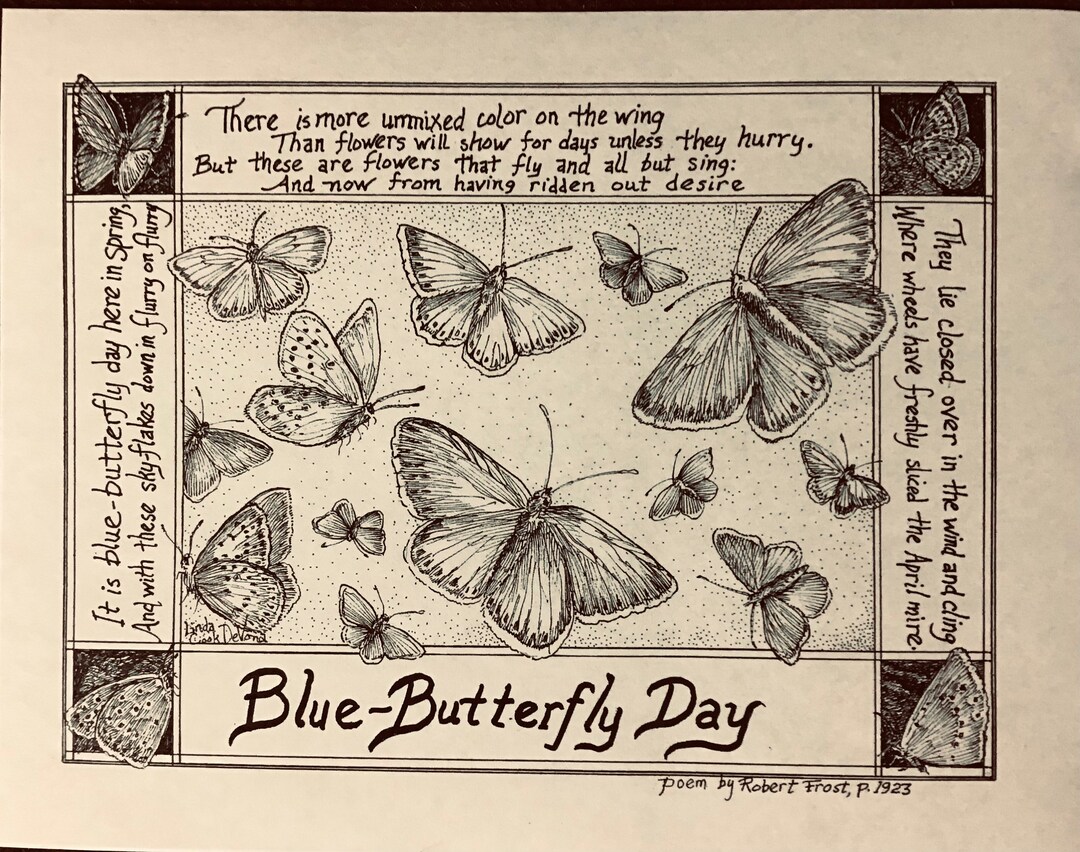 Robert Frost’s Blue-butterfly Day : 6-pack of Ivory Notecards With ...