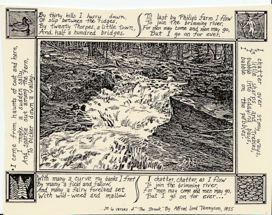 The Brook Poem: 6-pack of Blank, Ivory Notecards W Envelopes With ...