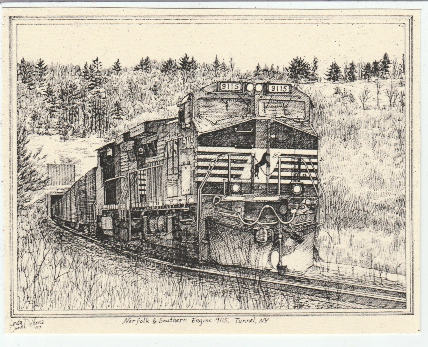 Freight Train Drawing