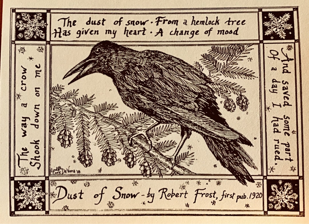 Robert Frost's Dust of Snow- 6-pack of Poetry Notecards on Ivory ...