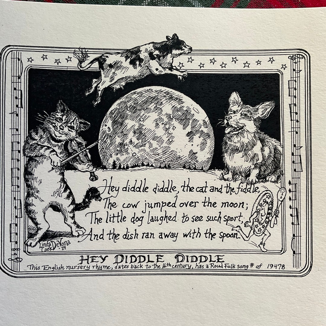 Hey Diddle Diddle, the Cat and the Fiddle- 6-pack of Notecards W ...