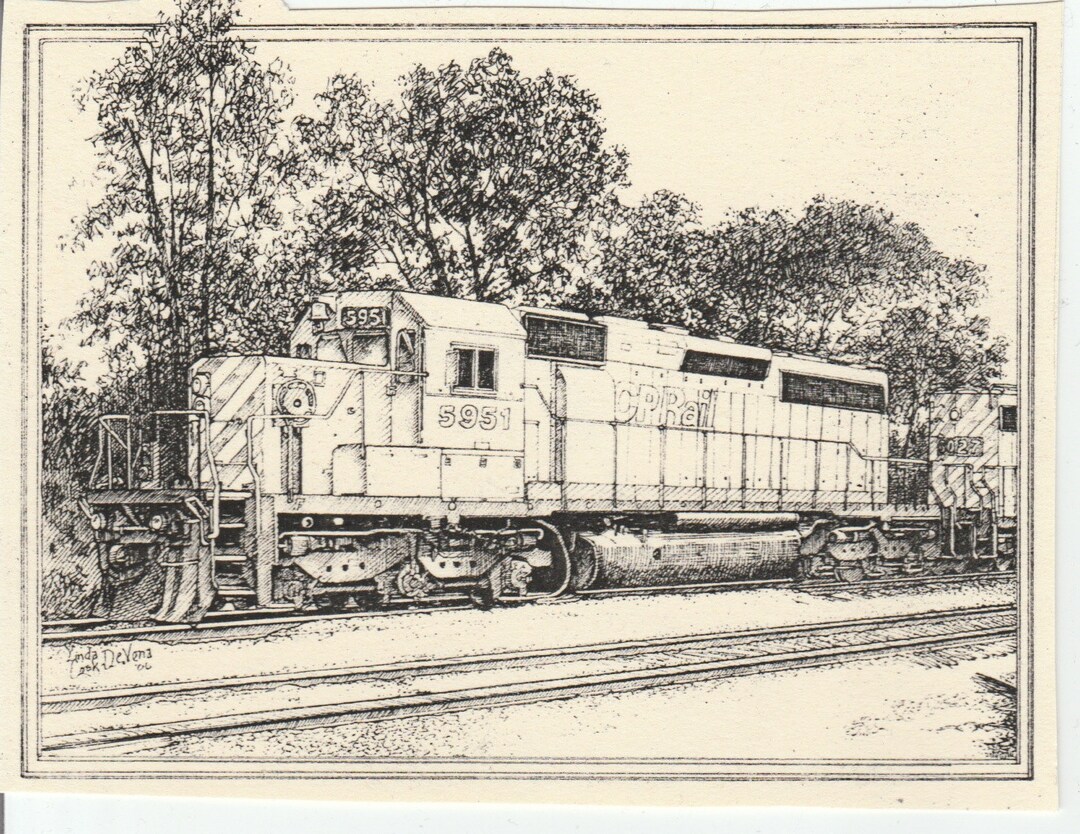 CP Rail Engine-this 6-pack of Blank, Ivory Notecards With Envelopes ...