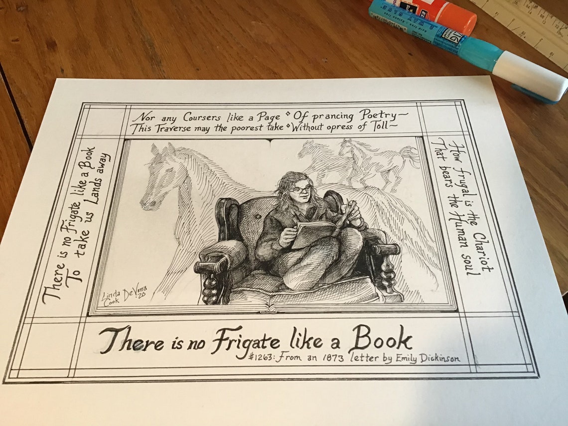 Emily Dickinson Poetry Notecards there is No Frigate Like a - Etsy