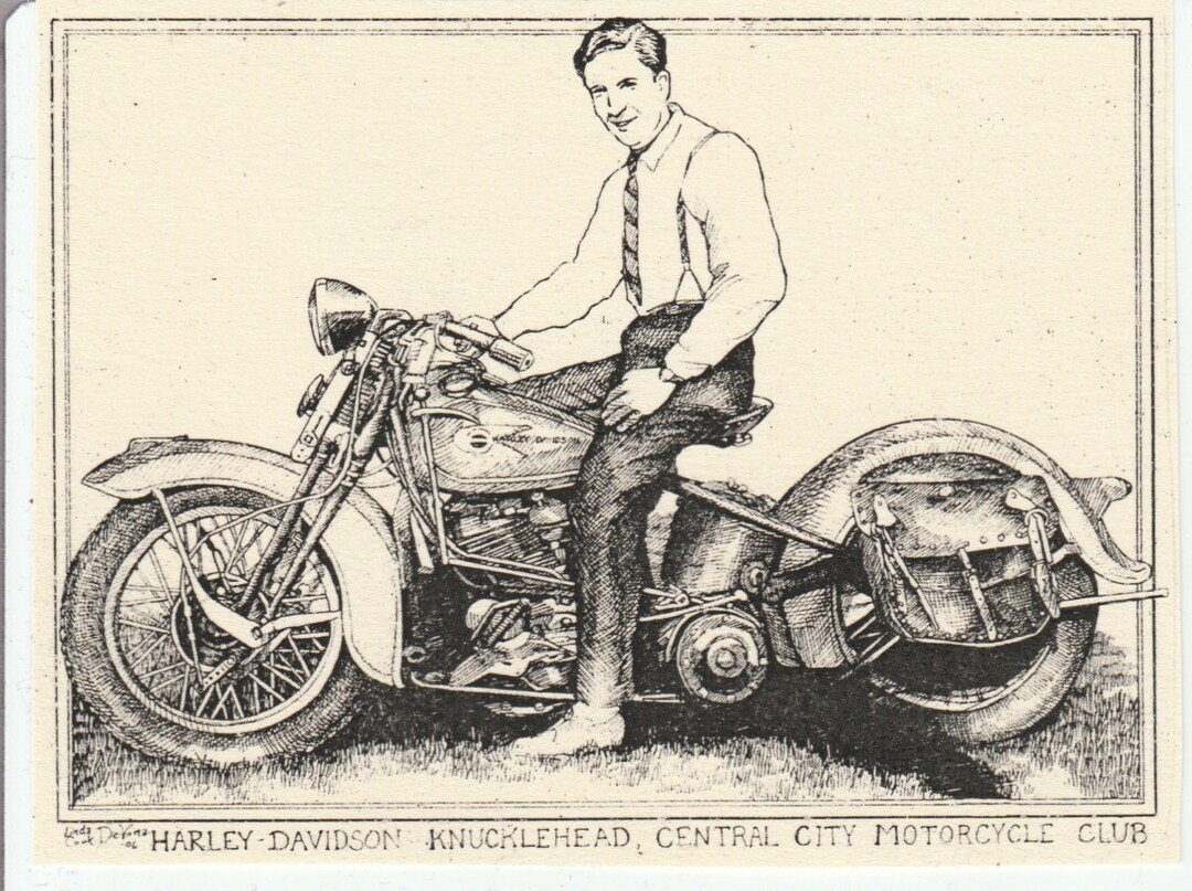 Harley-davidson Knucklehead-this 6-pack of Blank, Ivory Notecards W ...