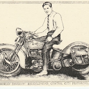 Harley-davidson Knucklehead-this 6-pack of Blank, Ivory Notecards W ...