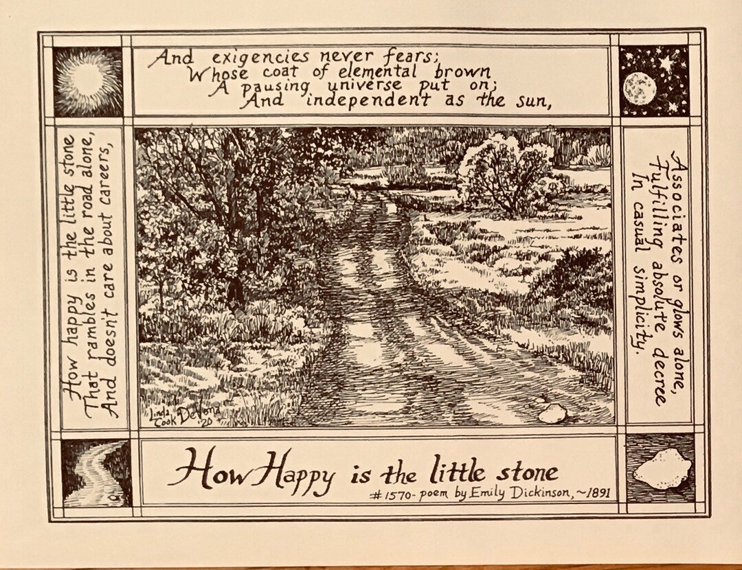 Emily Dickinson Poetry Notecards-how Happy is the Little Stone- 6pack ...