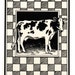 Checkerboard Dairy Cow-this 6-pack of Blank, Ivory Notecards With ...