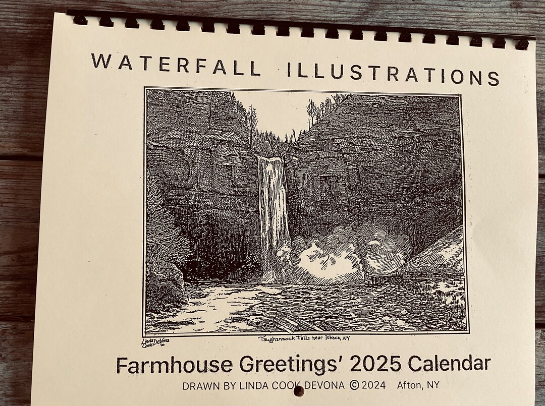 WATERFALL ILLUSTRATIONS 2025 Calendar Drawn, Printed and Produced by LC ...