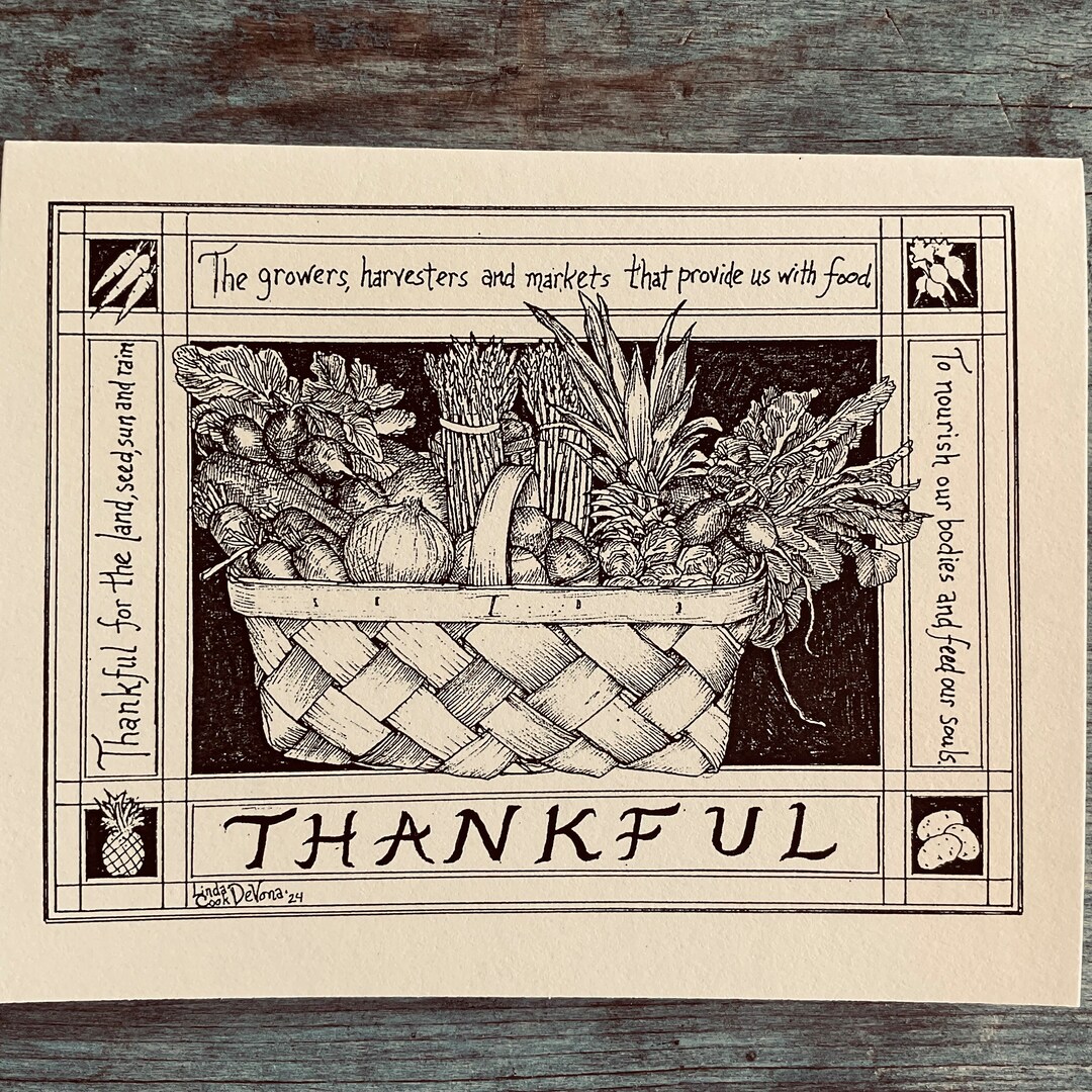 Thankful-food Basket : 6-pack of Blank, Ivory Notecards With Envelopes ...