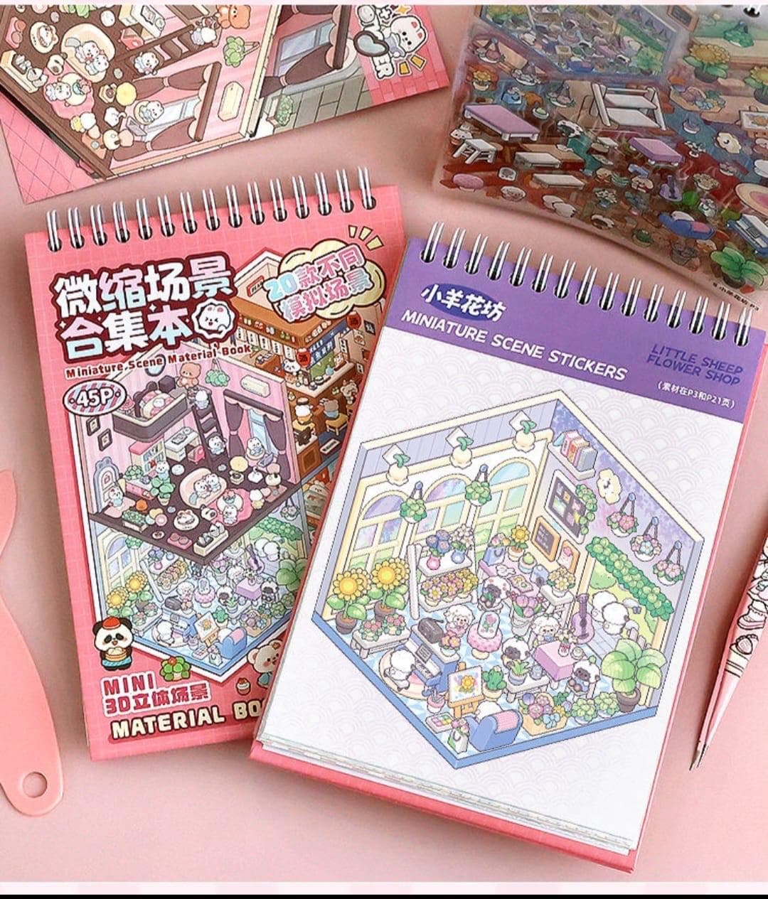 Isometric Miniature Sticker Scene Room Book, Deco Stick, Cute Japenese ...