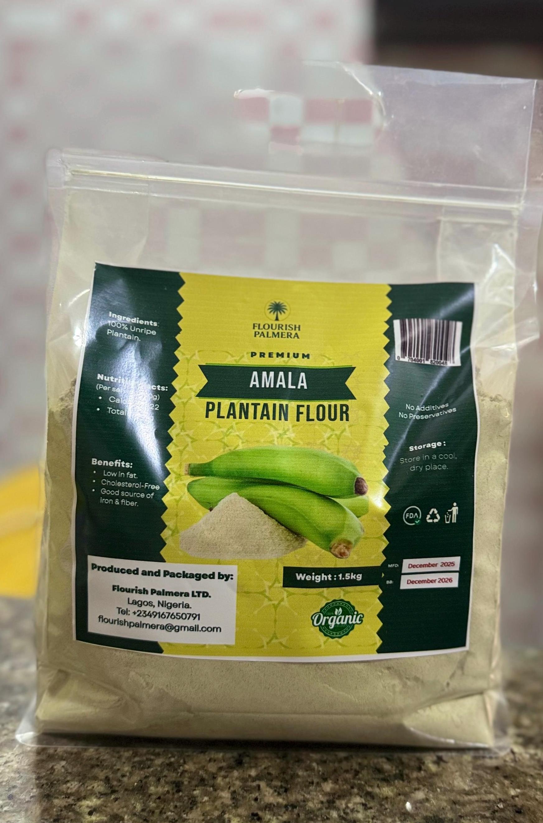 1.5kg Green Organic Plantain Flour | High-fiber Mix | Elubo Ogede ...