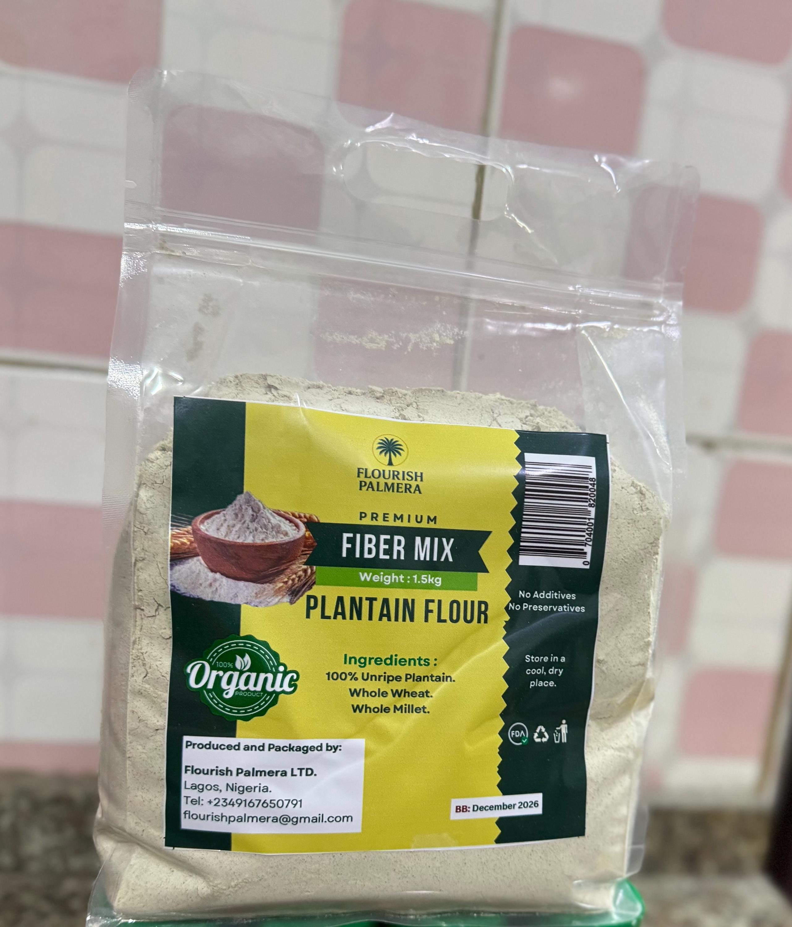 1.5kg Green Organic Plantain Flour | High-fiber Mix | Elubo Ogede ...
