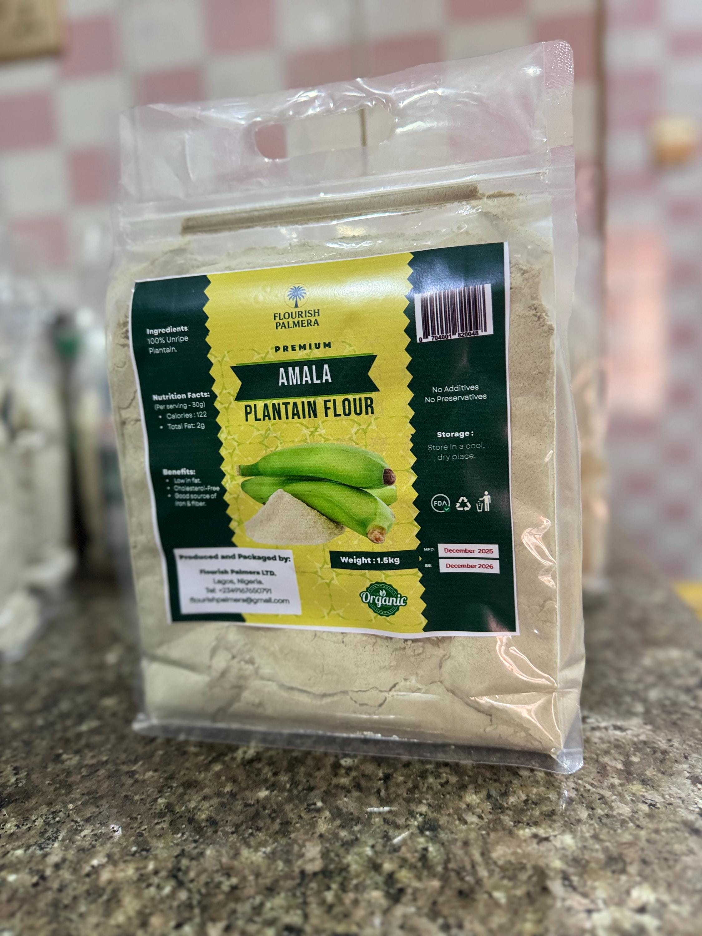 1.5kg Green Organic Plantain Flour | High-fiber Mix | Elubo Ogede ...
