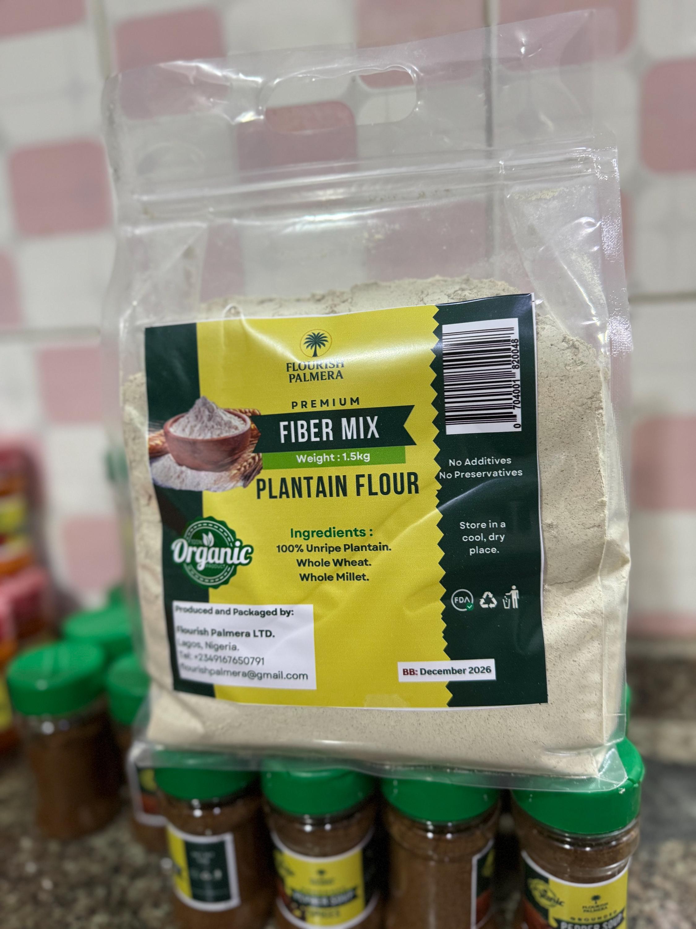 1.5kg Green Organic Plantain Flour | High-fiber Mix | Elubo Ogede ...