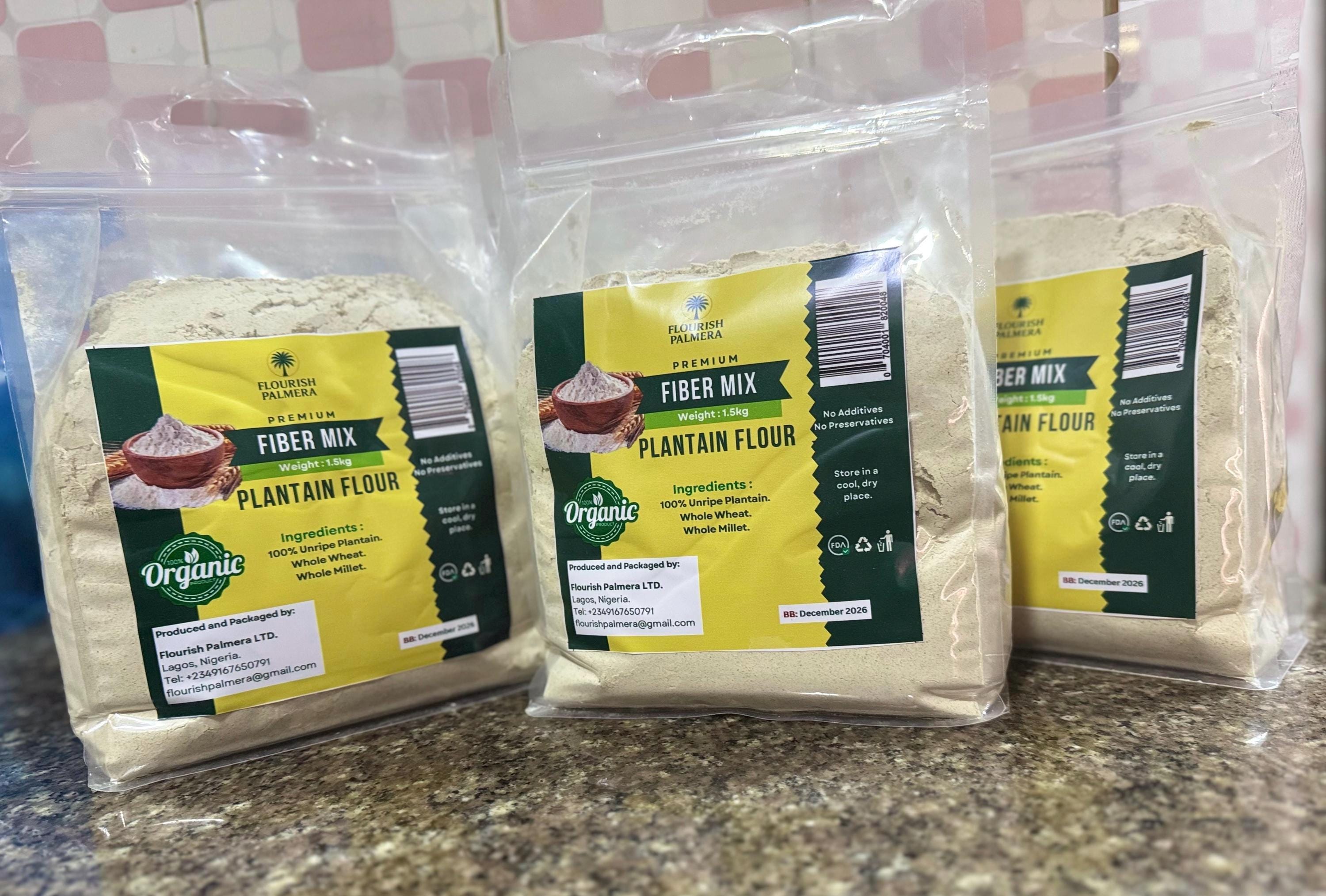 1.5kg Green Organic Plantain Flour | High-fiber Mix | Elubo Ogede ...