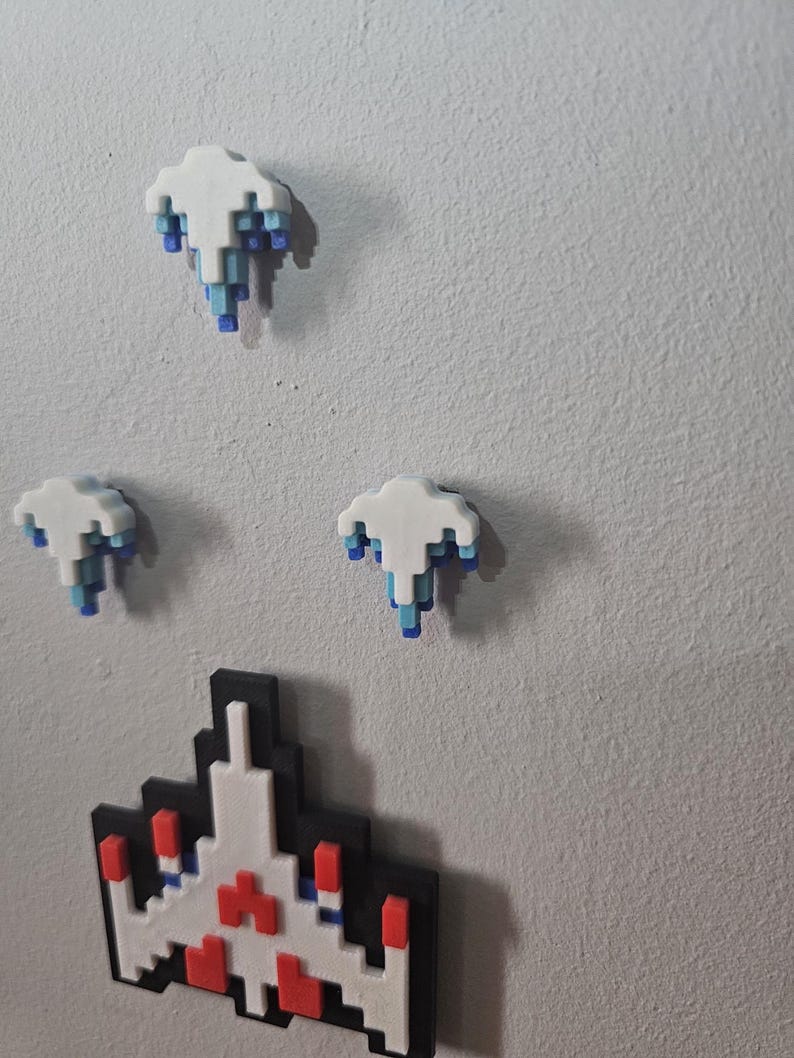Space Invaders Inspired 2D Wall Art Retro Wall Art 3D Printed - Etsy