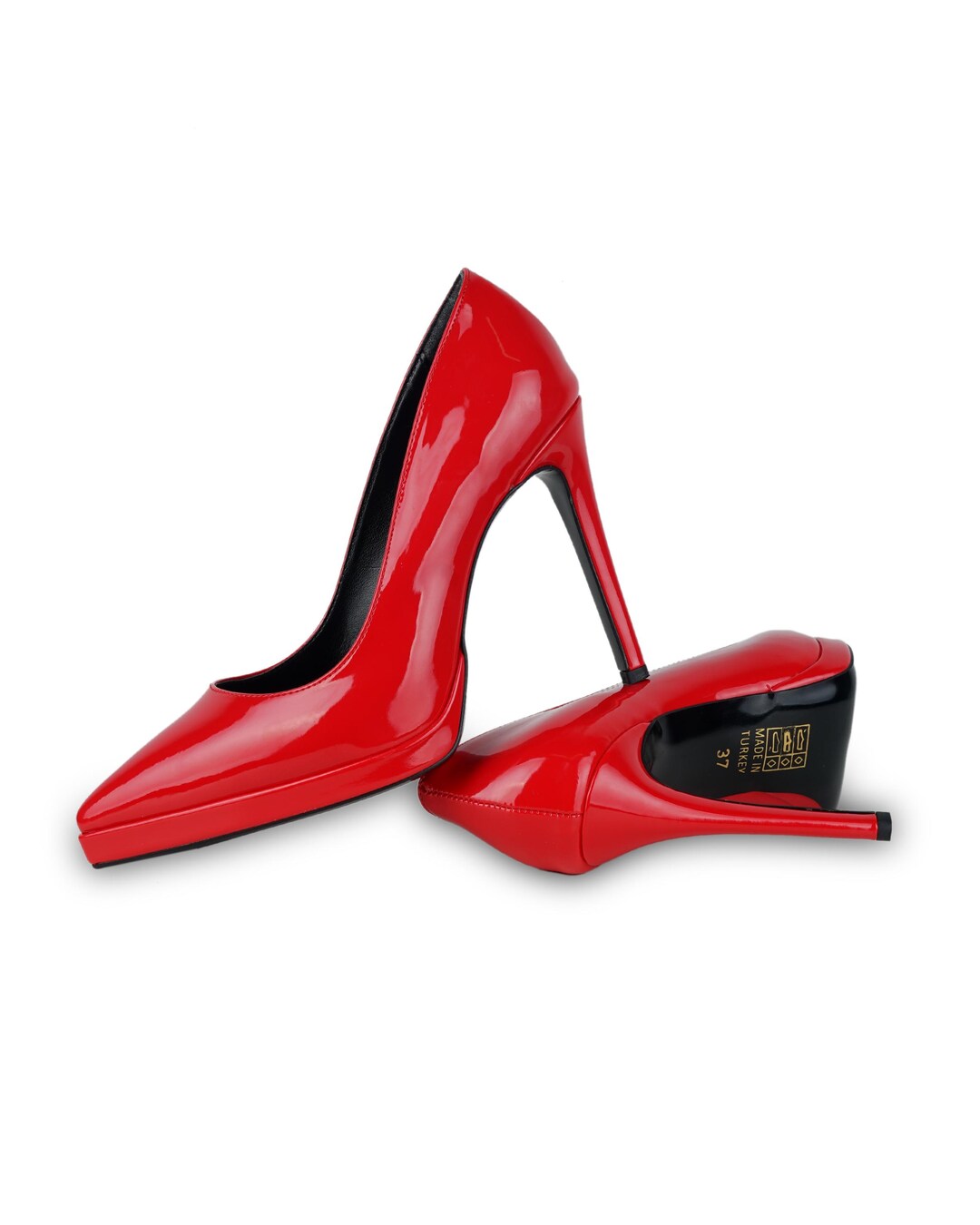 Women High Heel Platform, VEGAN Leather, RED Patent, Stiletto Heel ...