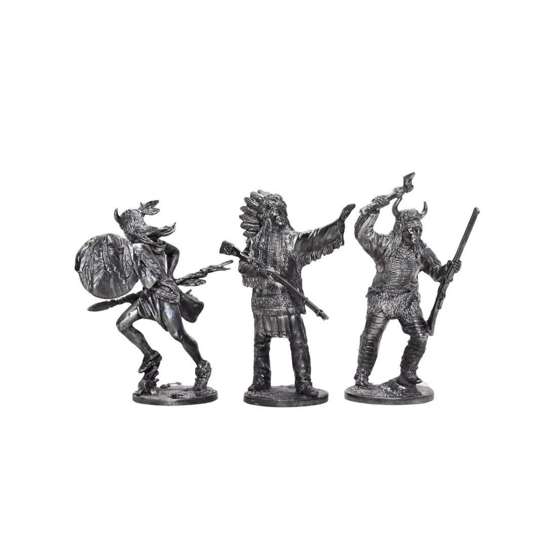 Native American Indian Polished Metal Sculptures Collectable Miniature ...