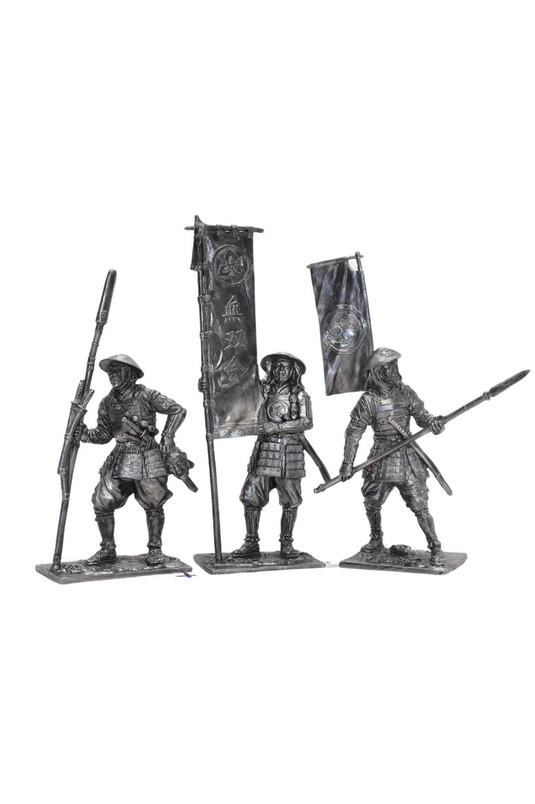 JAPANESE Samurai Warrior Set Medieval JAPAN Metal Tin Figure Tin Toy ...