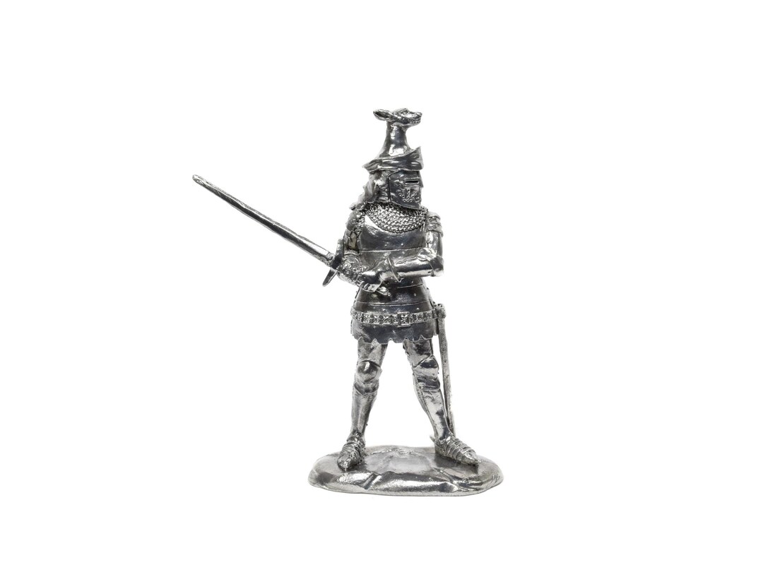 MEDIEVAL English KNIGHT Sir John De Foxley 1/32", 54mm Metal Tin Figure ...