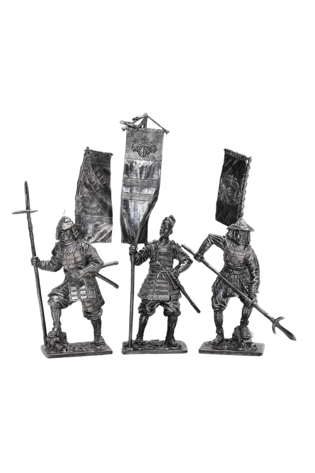 JAPANESE Samurai Warrior Set Medieval JAPAN Metal Tin Figure Tin Toy ...