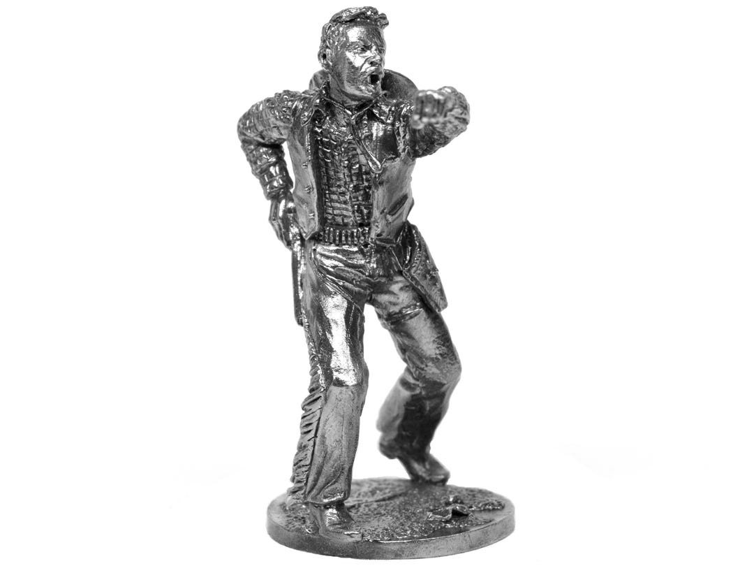 American Western Cowboy Polished Metal Sculpture Collectable Cowboy ...