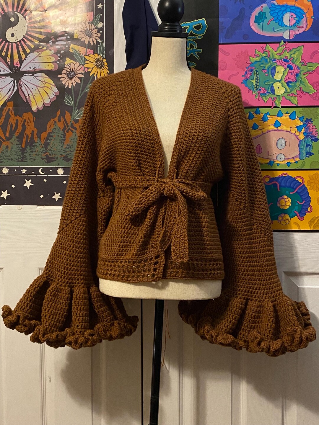 Crochet Flower Wing Cardigan - Etsy