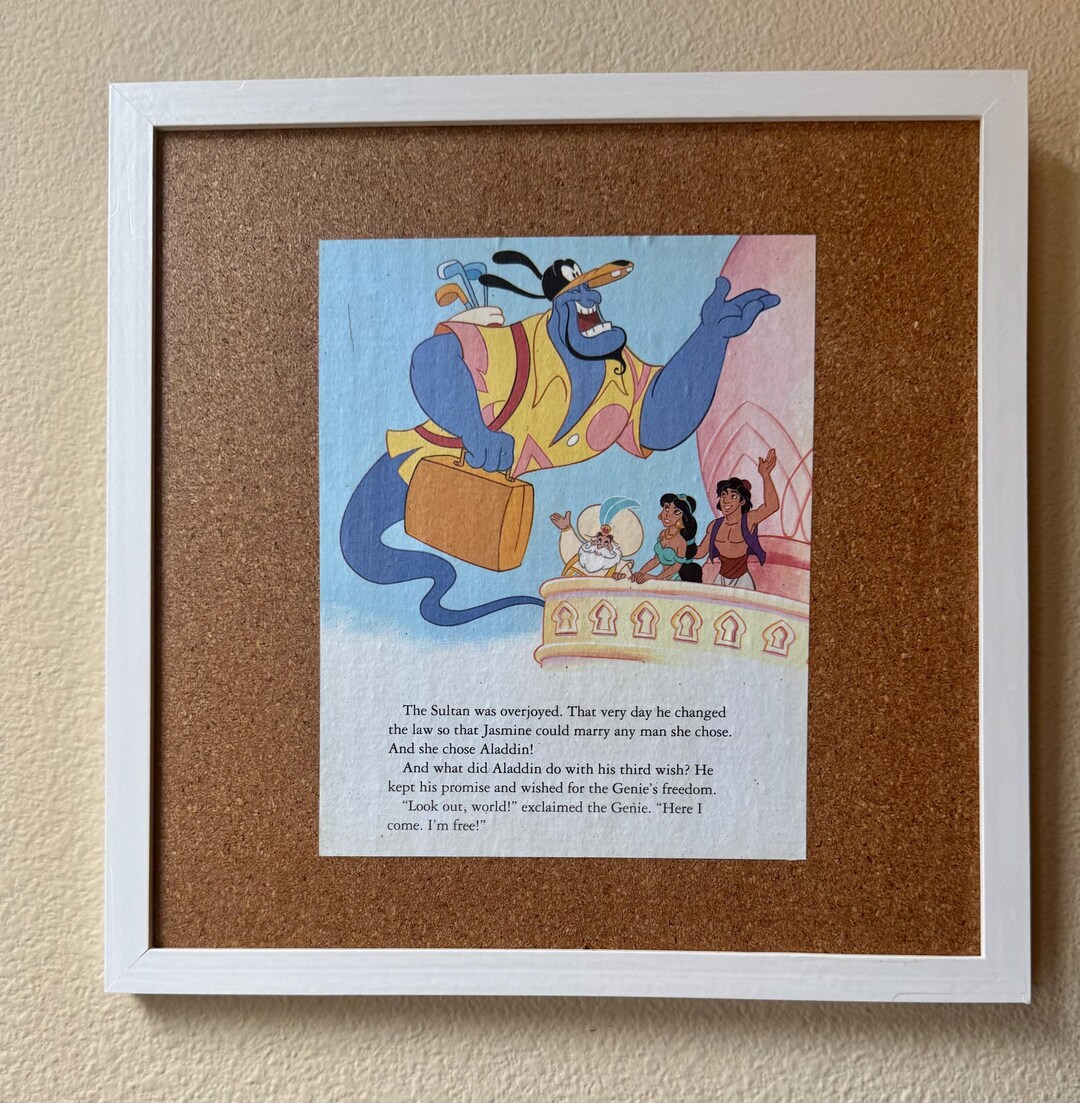 Disney's Genie From Aladdin Pin Board Made From Little Golden Book ...