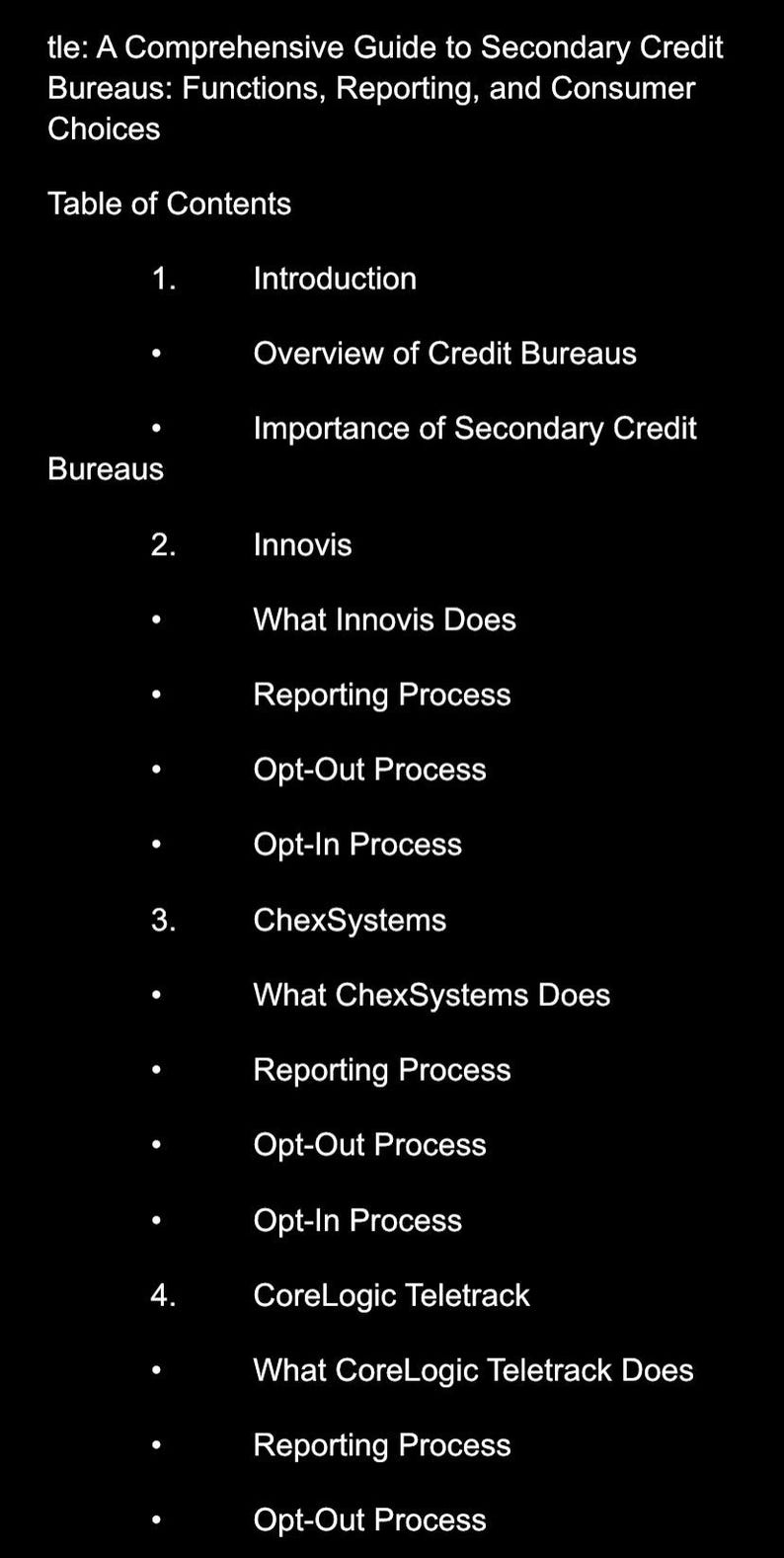 A Comprehensive Guide to Secondary Credit Bureaus: Functions, Reporting ...