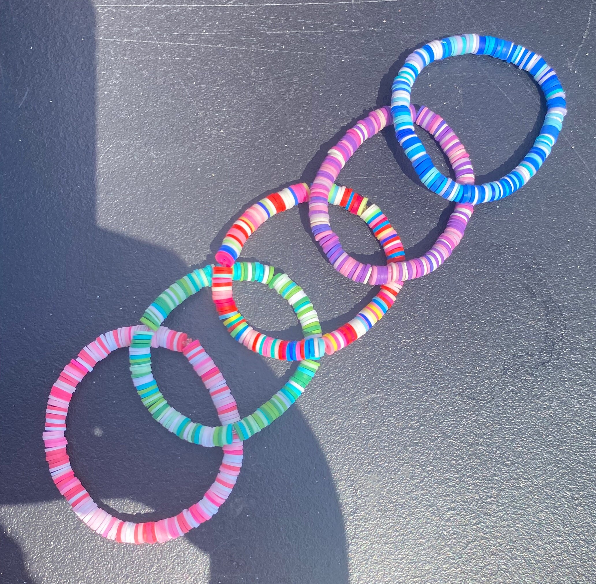 Multi-color Shade Mix Bracelets - Clay Bead - Etsy