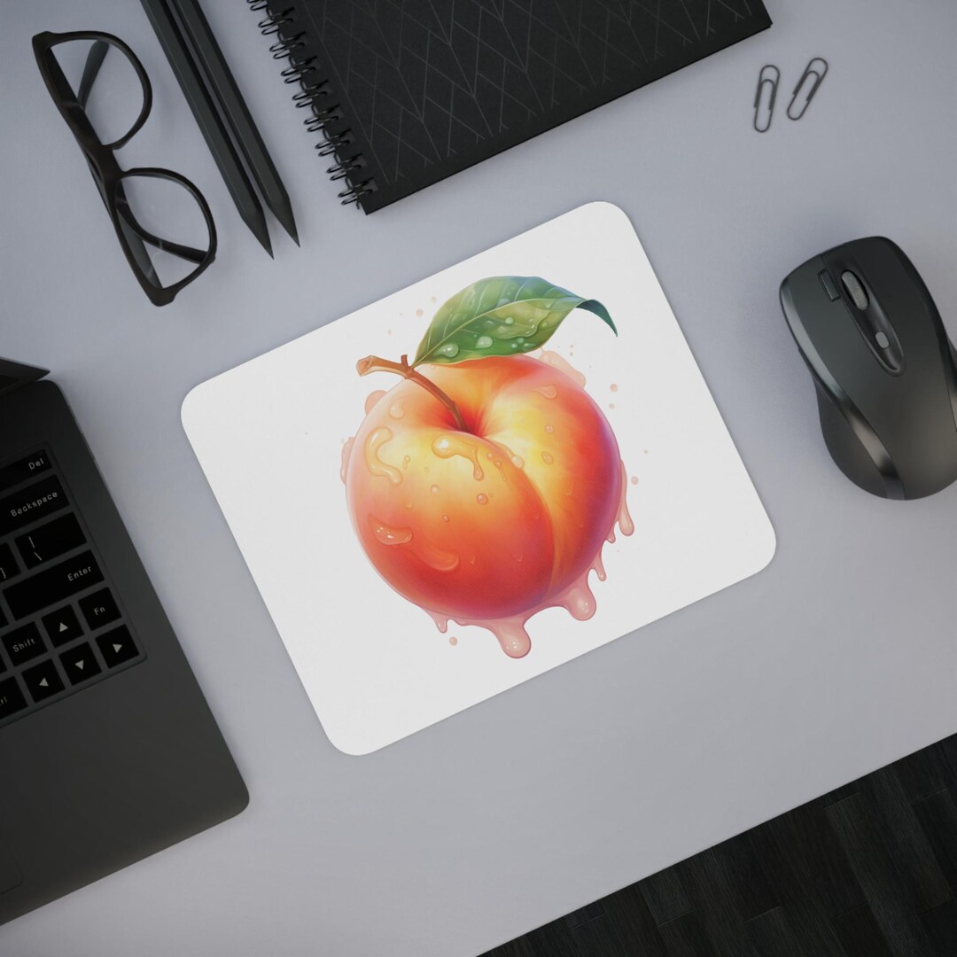 Peach Mouse Pad, Desk Accessories, Office Decor, Cute Desk Pad, Unique ...
